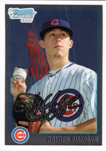 2010 Bowman Chrome Draft Prospects #BDPP40 Hayden Simpson Chicago Cubs ...