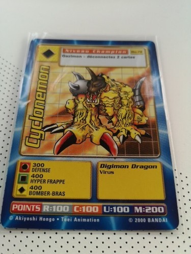Cyclonemon Niveau Champion Carte Digimon 2000 # Bo-78 | eBay