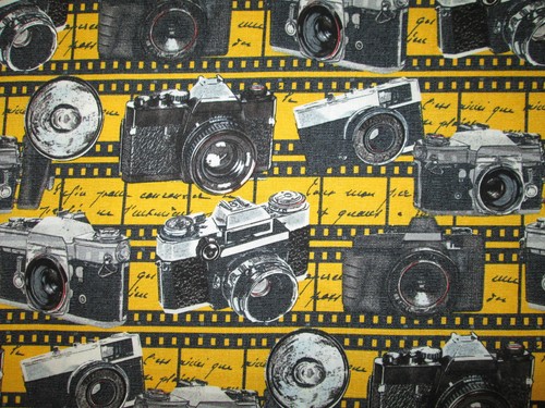 CAMERA VINTAGE MOVIE STAR HOLLYWOOD CAMERAS YELLOW COTTON FABRIC FQ | eBay