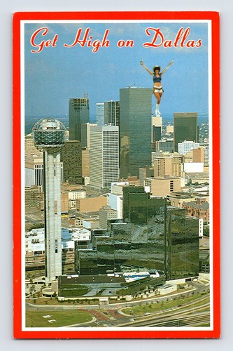 Postcard Texas Dallas TX Cowboy Cheerleader Downtown Skyline 1970s ...