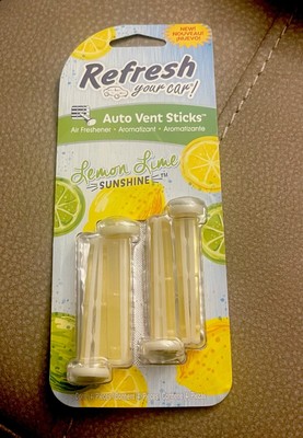 Refresh Your Car Auto Vent Sticks Air Freshener Lemon Lime Sunshine | eBay