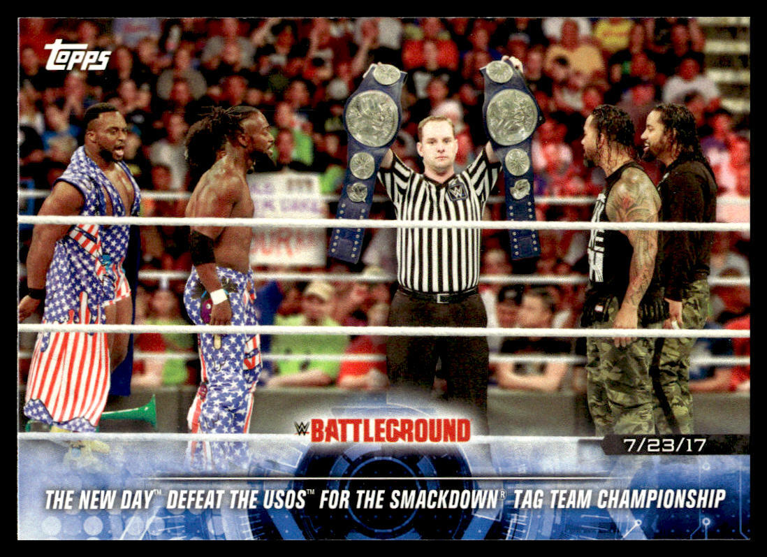 2018 Topps WWE Road To Wrestlemania New Day Defeat The Usos Tag Team ...