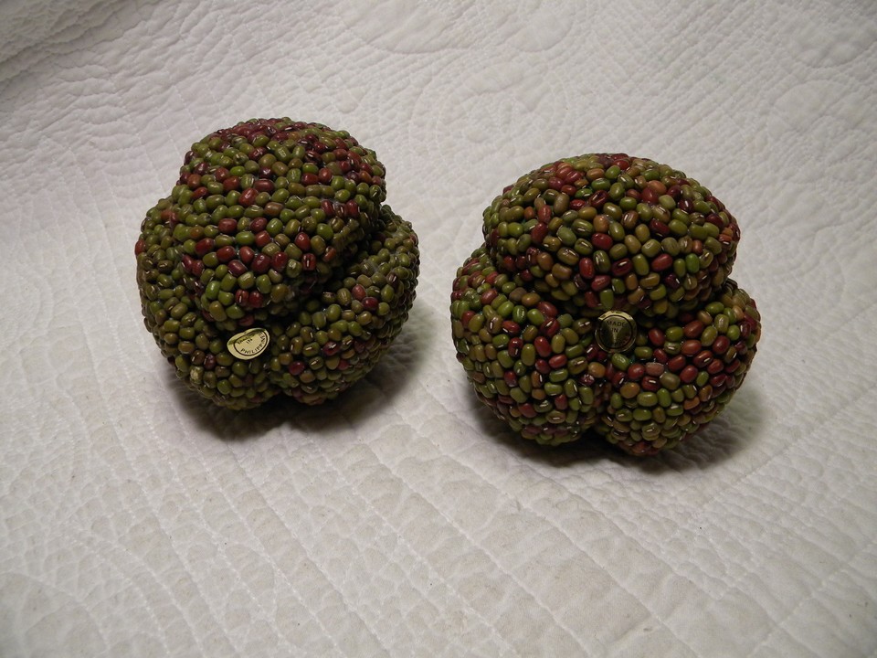 Decorative Apple & Pear, made from dried peas, made in Philippines ...