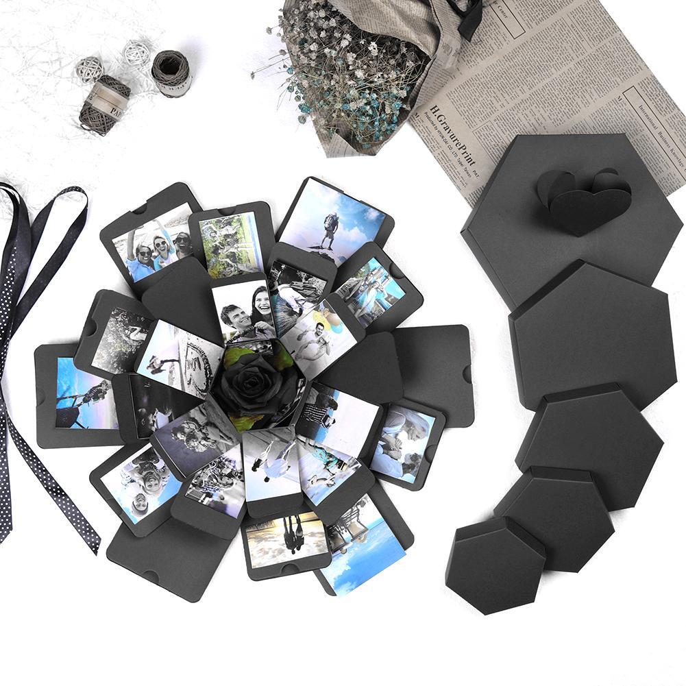 Explosion Box Hexagonal DIY Photo Album Scrapbooking Bomb Box Gift ...