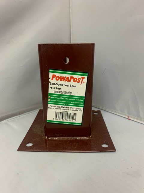 Powapost EasyGrip Bolt Down Post Shoe 75x75mm Pack of 2 for sale online ...