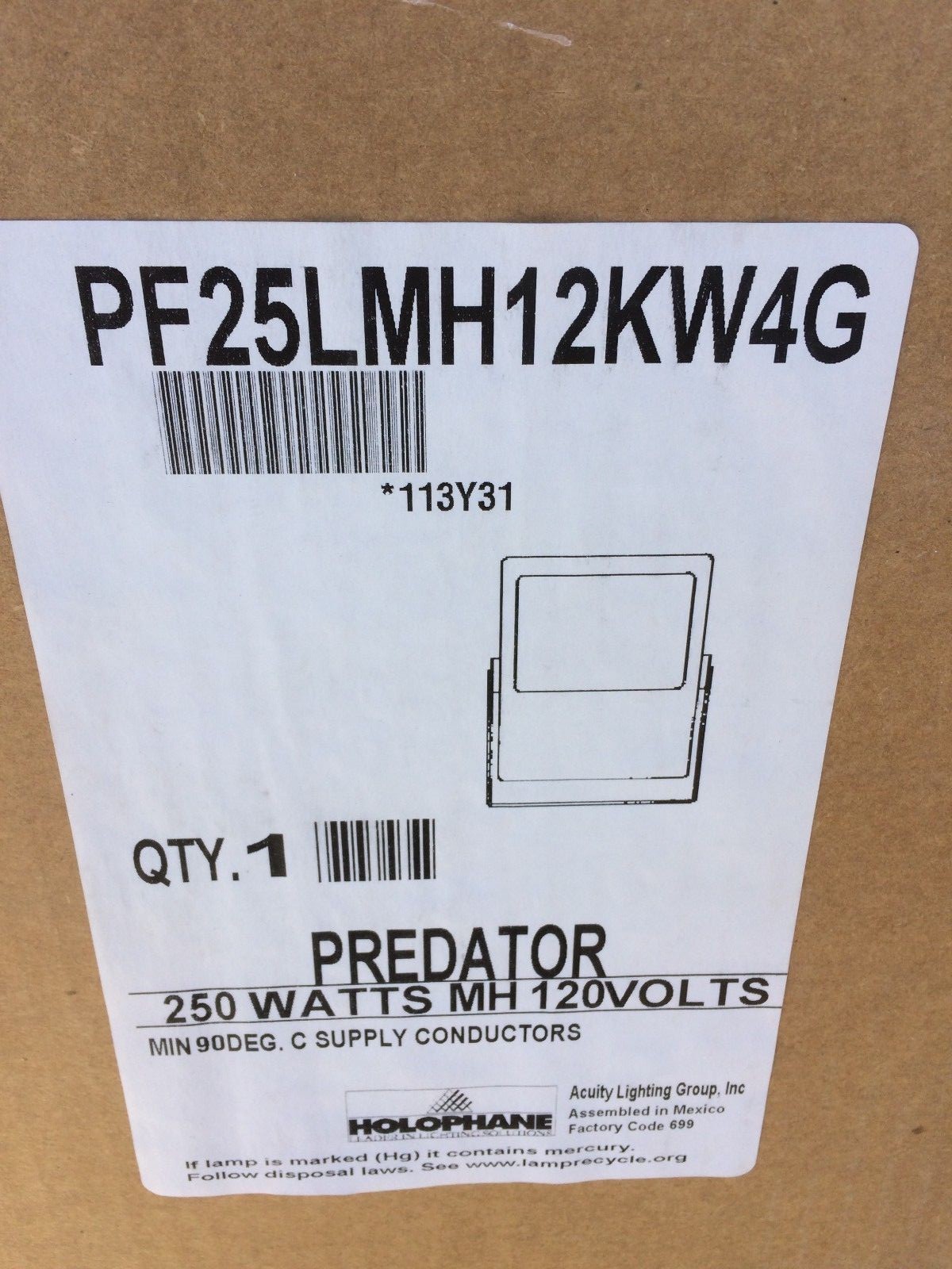 NEW Holophane Predator Floodlight 250 Watt Outdoor Building Parking Lot ...