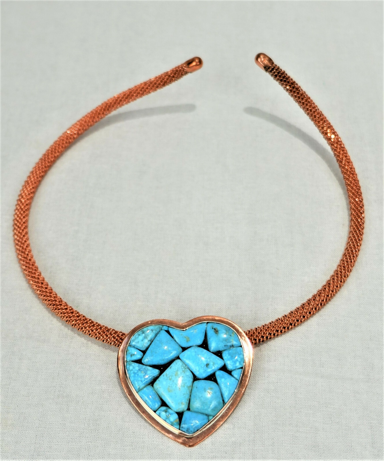 Jay King Kingman Turquoise Copper & Sterling Heart Pe… - Gem