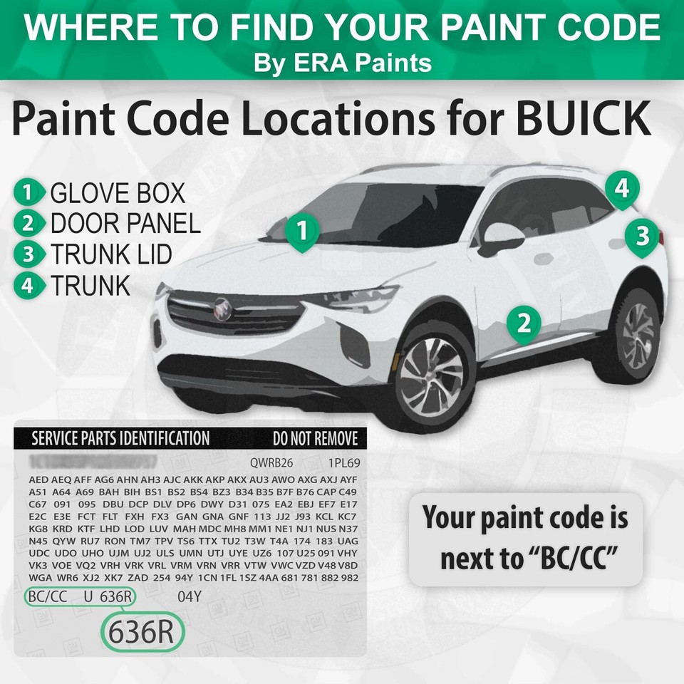 BUICK WA136X/G7J - Unripened Green Metallic OEM Match Touch Up Spray ...
