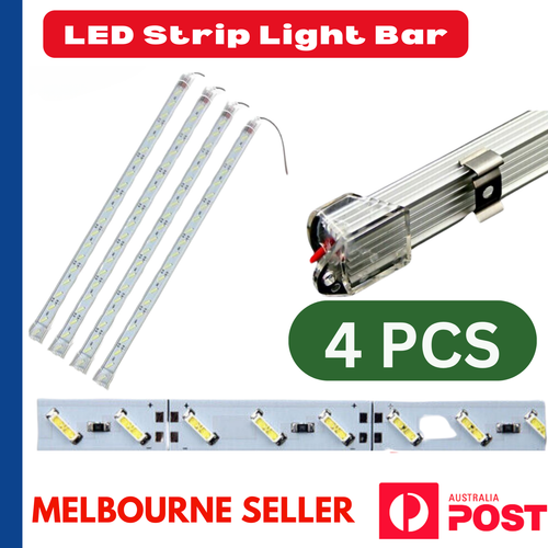 4x 50CM 12V 8520 LED Strip Light Bar Dimmable Caravan 4WD Camping Boat ...