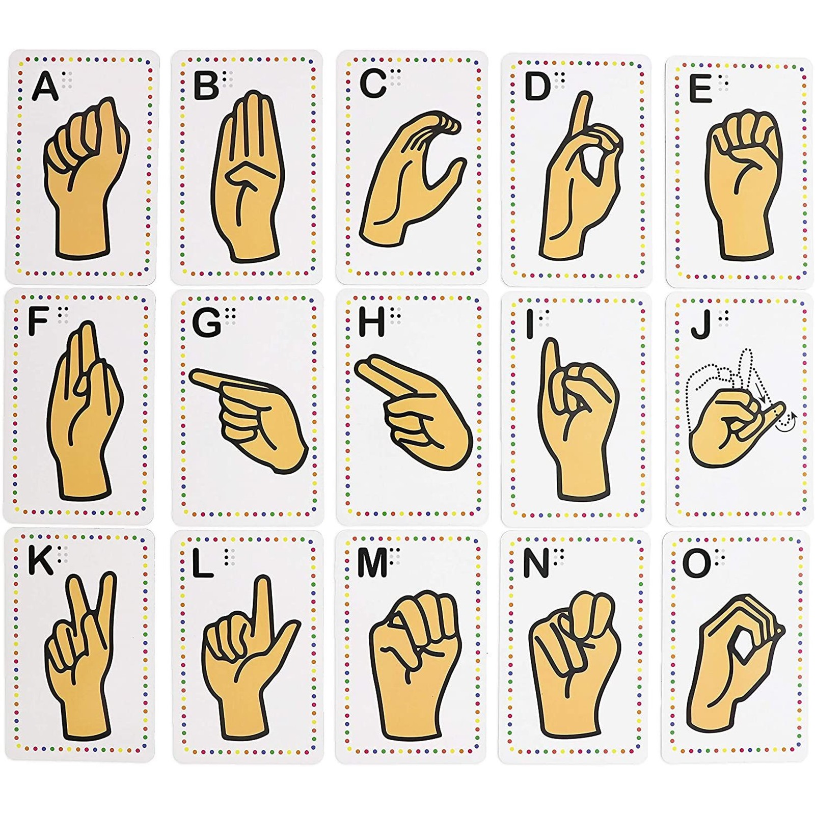 Set of 26 Magnetic Sign Language Alphabet Flash Cards with Gestures 5.6 x 3.6 in | eBay