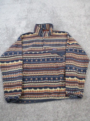 Patagonia Sychilla Snap-T Sweater Mens Medium Brown Blue Cottage Isle ...