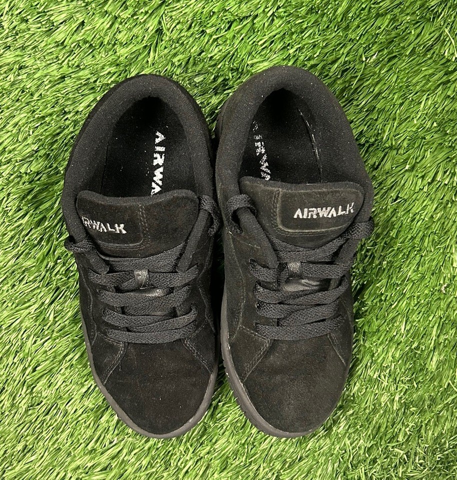 Vintage Airwalk The One T Triple Black Suede Skateboarding Shoes Fat ...