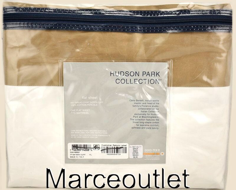 Hudson Park Italian Linens Sateen Cuff QUEEN Flat Sheet & Cases Set ...