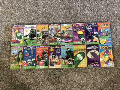 Lot of 16 Vintage Veggie Tales / Larry Boy VHS Kids Cartoon - FREE ...