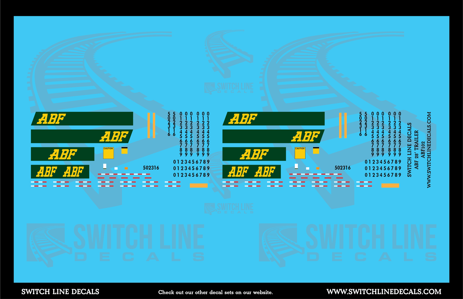 HO Scale ABF Freight 28' Trailers Decal Set | eBay