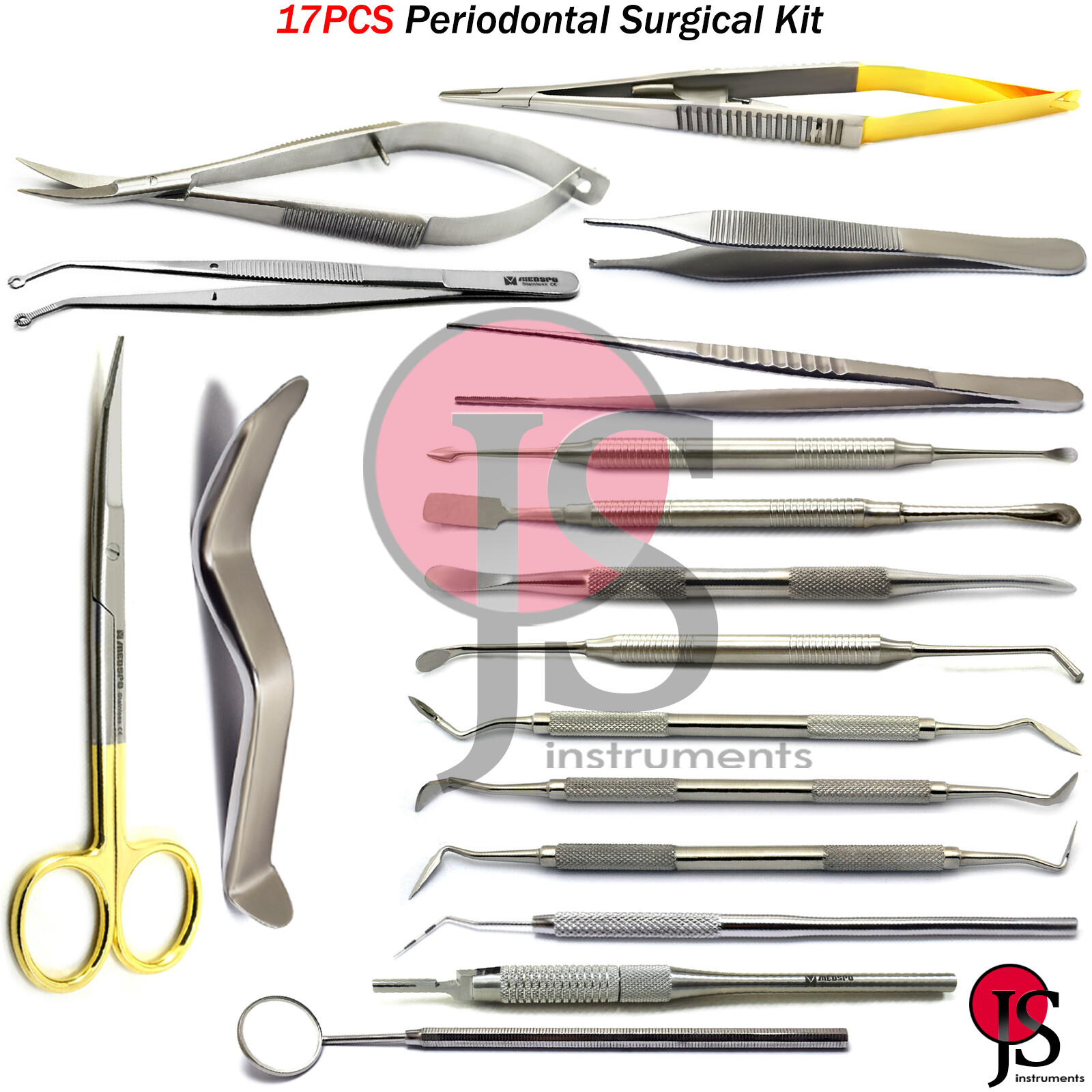 Periodontal Surgical Instruments Kit Periosteal Elevator Atraumatic ...