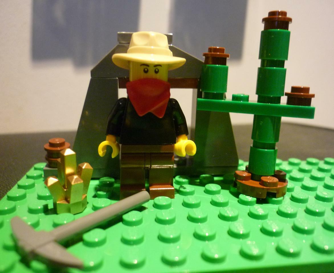 LEGO Education 9349 Cowboy Mining Axe Cactus Gold Set Minifigure Mint ...