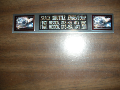 SPACE SHUTTLE ENDEAVOUR (NASA) ENGRAVED NAMEPLATE FOR PHOTO/DISPLAY ...