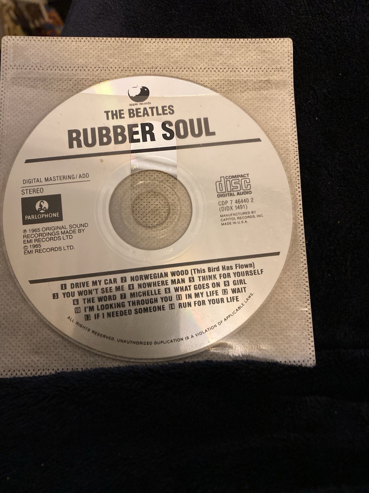 The Beatles Rubber Soul CD No Artwork | eBay