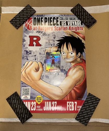 One Piece Monkey.D.Luffy College Basketball Promo Card + Rutgers Poster ...