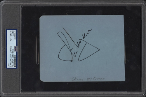 STEVE MCQUEEN Iconic Actor Signed Autograph Cut 4.5 x 5.5 PSA - d. 1980 ...