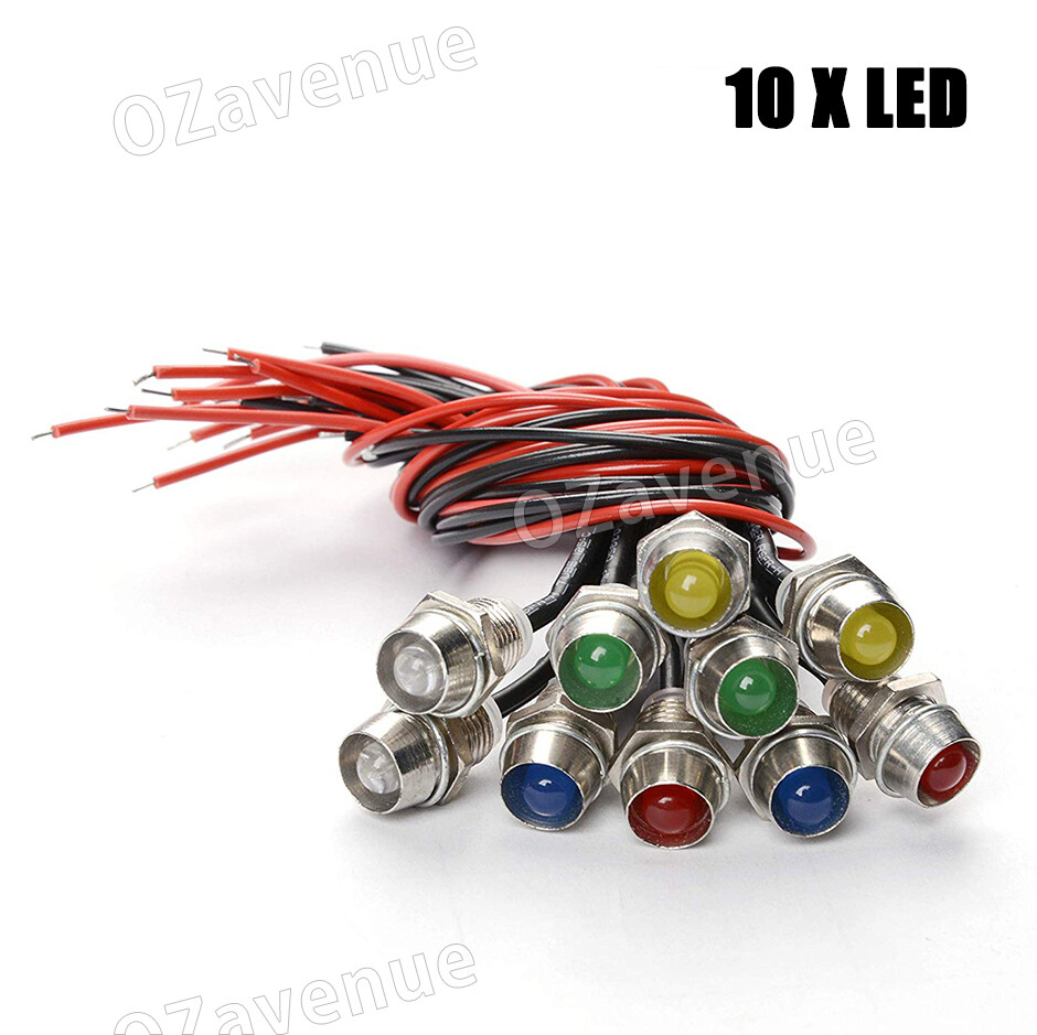 10X 12V Car Motorcycle Truck LED Indicator Light Pilot Dash Dashboard ...
