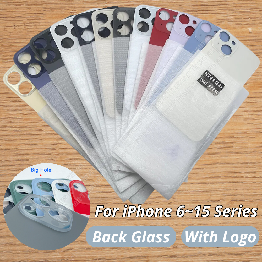 Lot Back Glass Replacement Rear Cover Big Hole For iPhone 15 14 13 12 ...