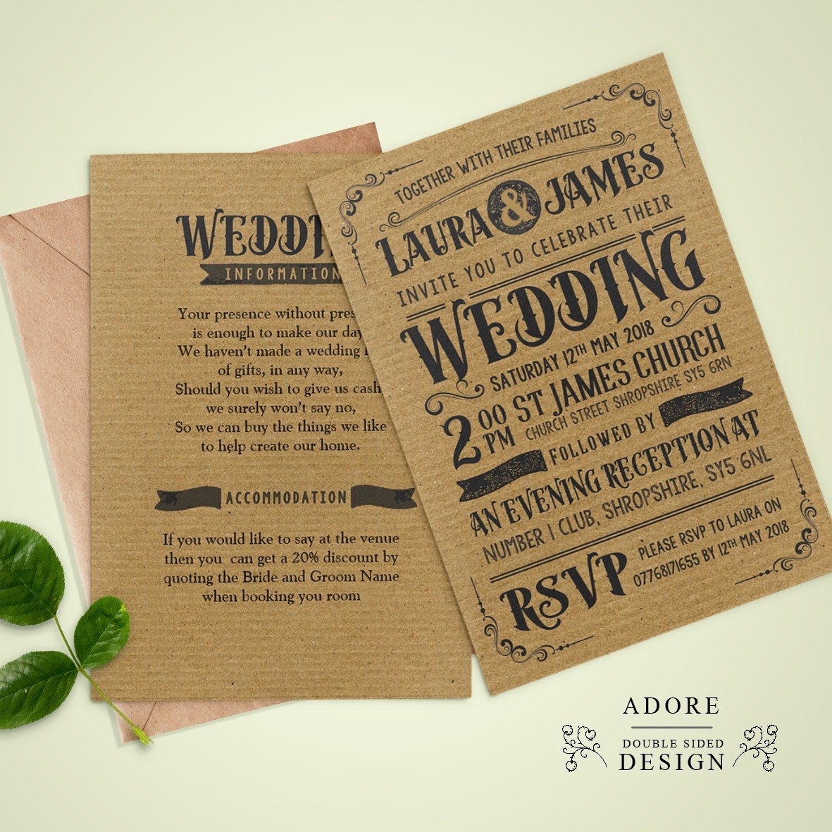 Double Sided Invitations
