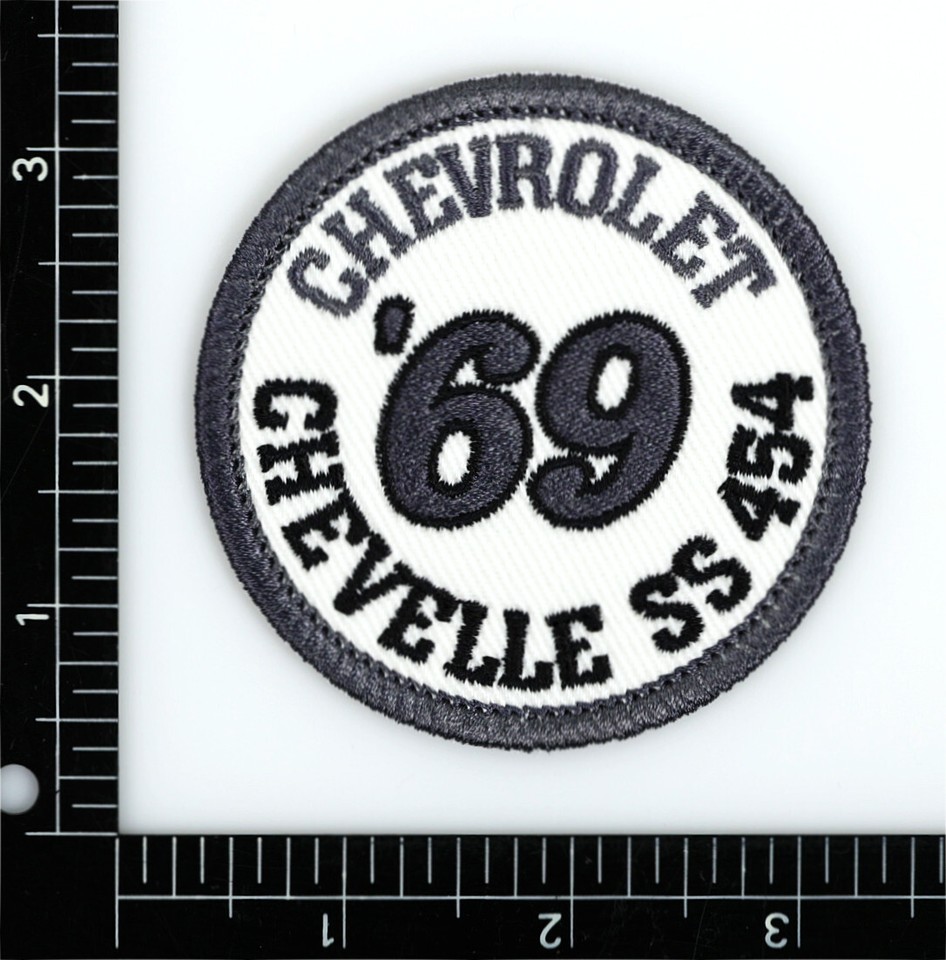 1969 Chevrolet Chevelle SS 454 Embroidered Patch Ivory/Dark Gray Iron ...