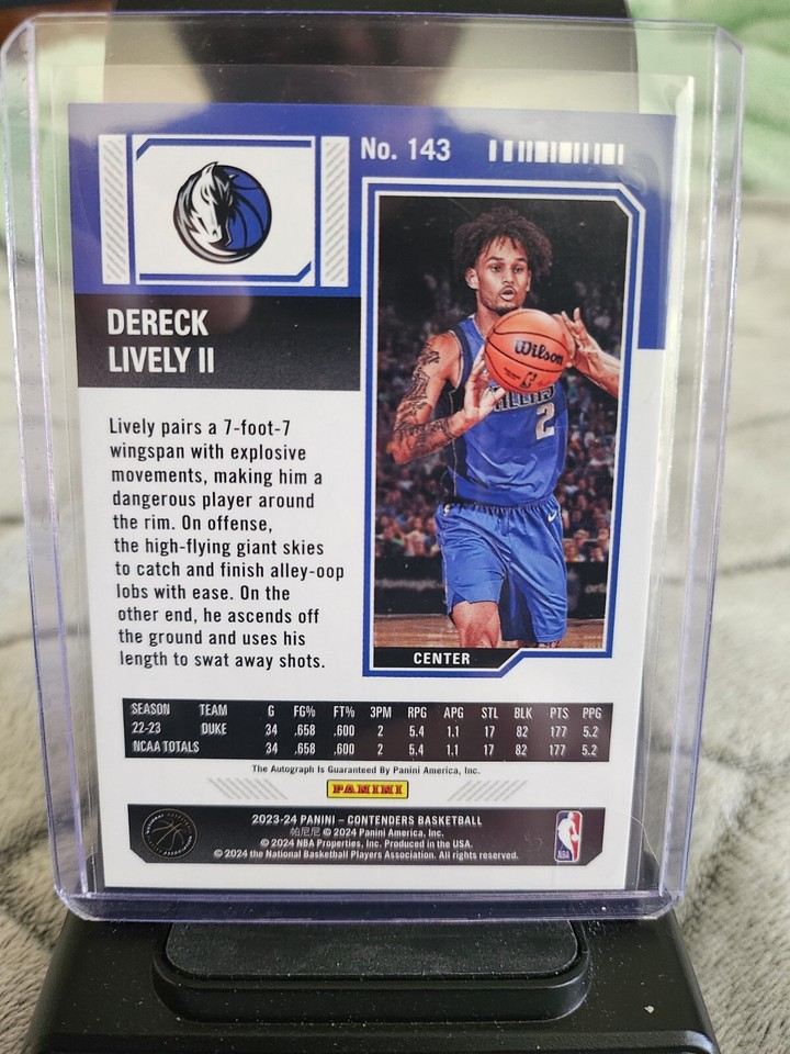 2023-24 Contenders Derek Lively II Rookie Ticket Auto RC MAVERICKS | eBay