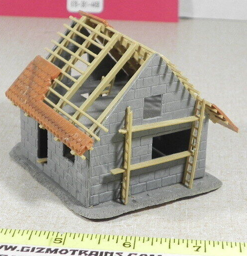 HO Scale Brick House Under Construction Building Vintage | eBay