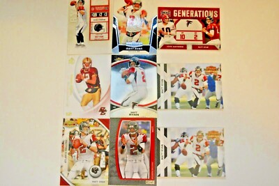Matt Ryan Football Card Lot, 9 Cards, Atlanta Falcons, All Pro MVP QB ...