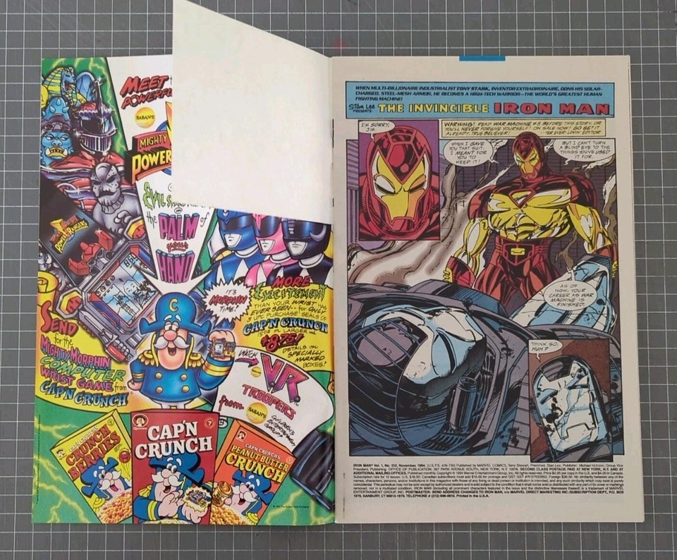 Marvel Comics Iron Man Vol. 1 #310 With War Machine & Mandarin 1994 ...