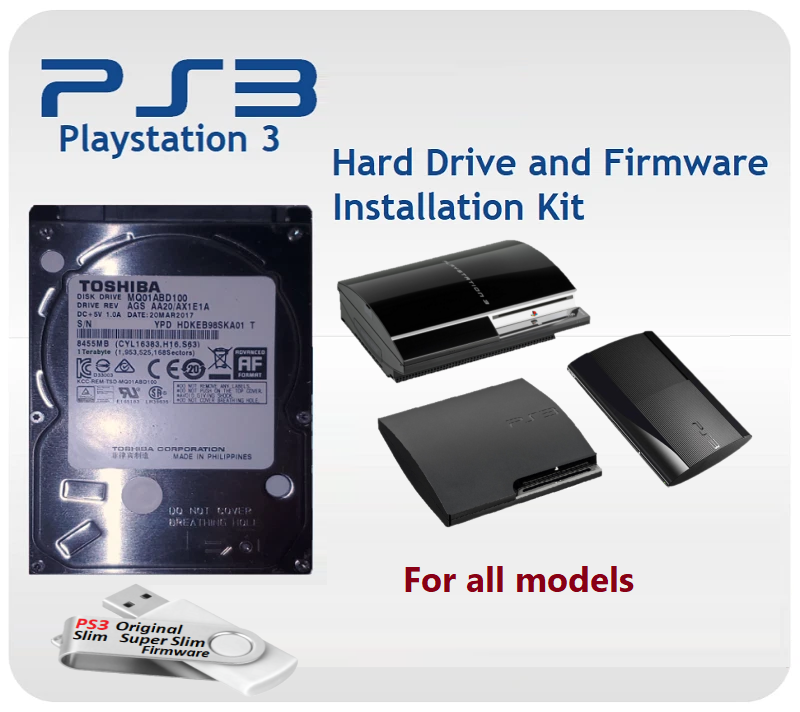 1TB PS3 Hard Drive USB Firmware Installation Drive Replacement Upgrade ...