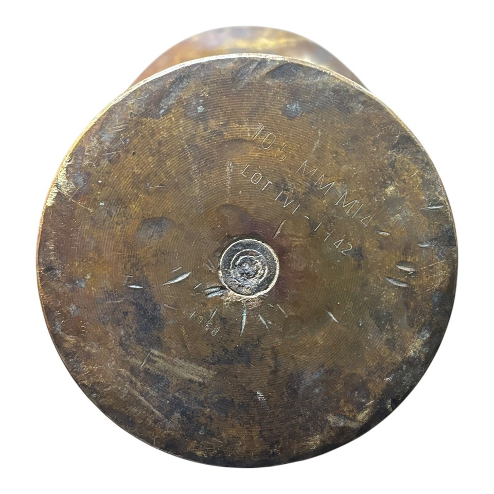 WW2 Trench Art Brass Flower Vase 105 MM M14 Shell 1942 Solid Orig ...