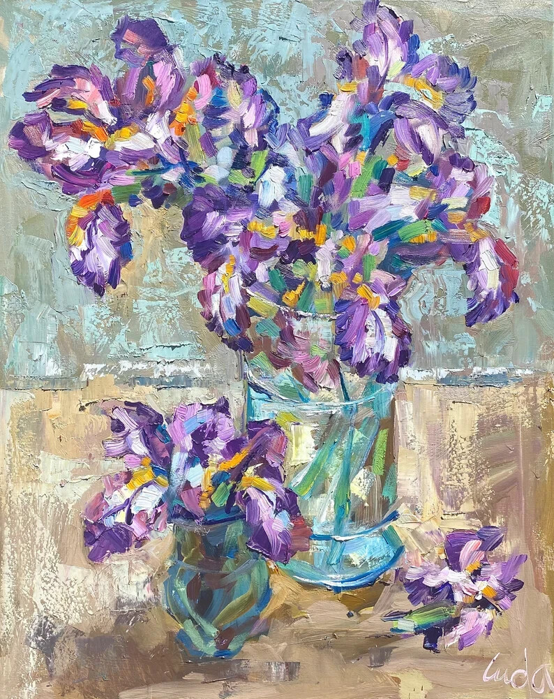 Bearded Iris Painting