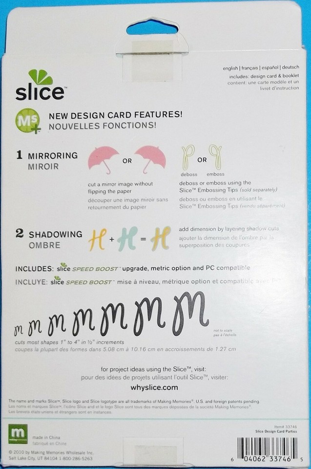 NEW IN PACKAGE SLICE DESIGN CARD MAKING MEMORIES PARTIES! | eBay