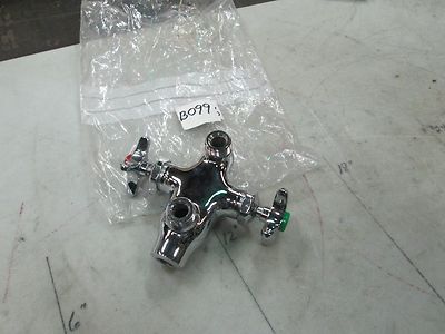 Water Saver Lab Mixing Faucet Panel Mounted Color Coded Handles HW & CW ...