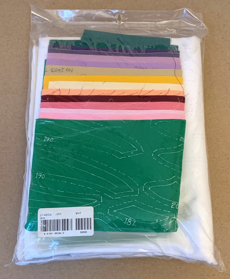 Tobin "The Iris" Floral Embroidery / Applique Quilt Top NIP 79" x 97 ...