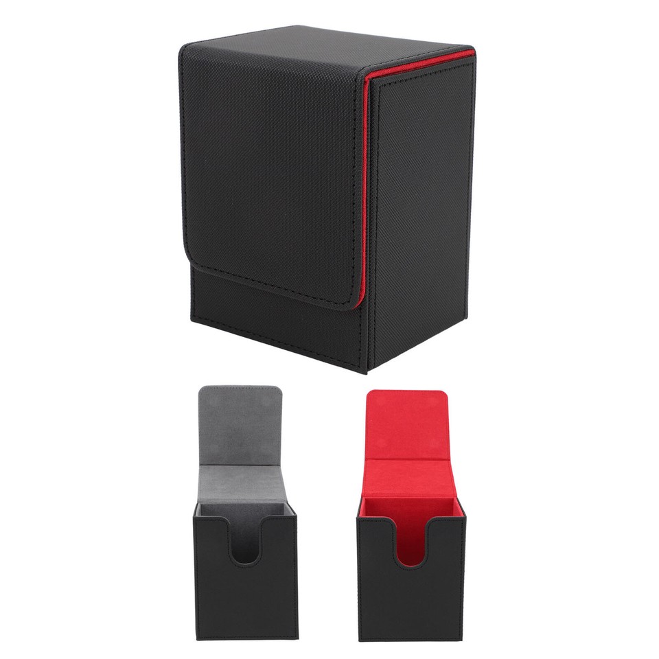 Card Deck Box PU Leather Multifunctional Portable Magnetic Closure Card ...