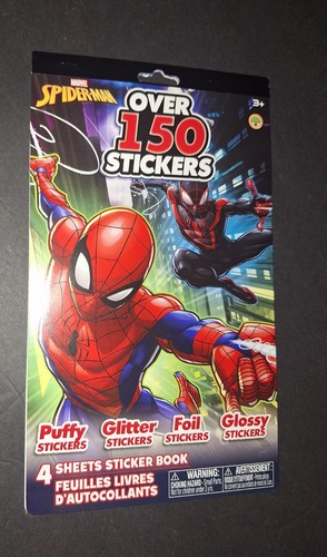 Marvel Spiderman 150pc Sticker Book Puffy Glitter Foil Glossy Stickers ...
