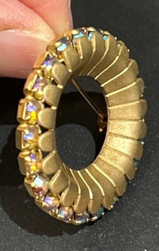 Gorgeous Circular Pin with Prong Set AB Crystals in Unique Design | eBay