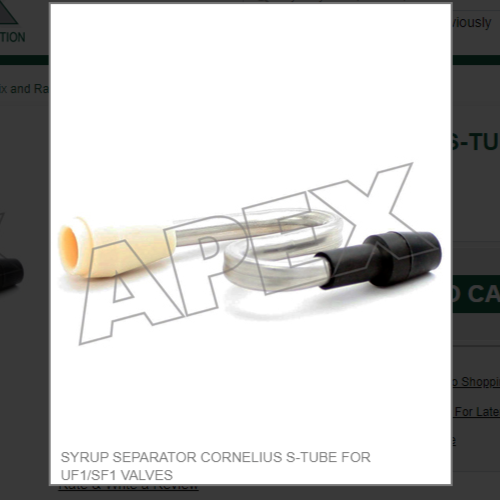 SYRUP SEPARATOR CORNELIUS S-TUBE FOR UF1/SF1 VALVES # 319540000 | eBay