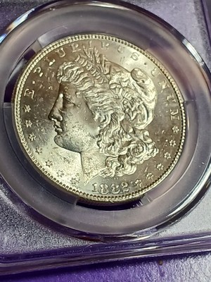 1882-S MORGAN SILVER DOLLAR. CAC UNC. DETAILS. BRITE WHITE. FULL MINT ...
