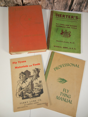 Lot of Vintage Fly Fishing, Fly Tying books incl. J.Edson Leonard 1950 ...