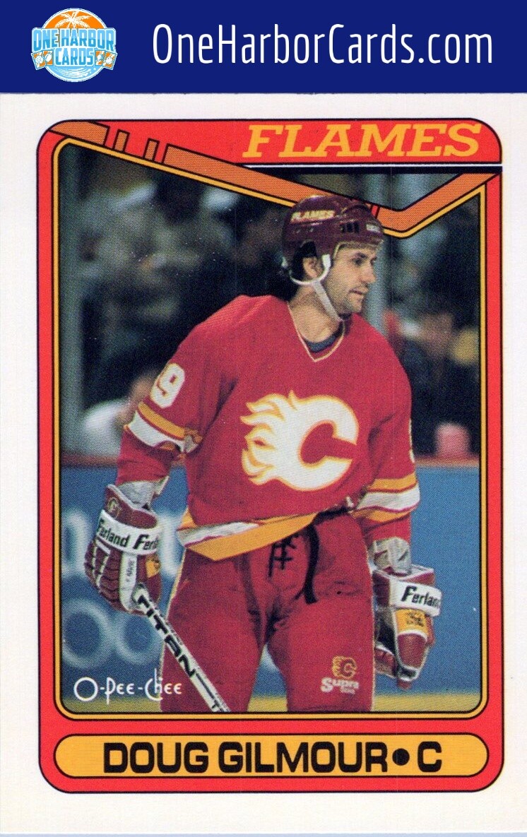 1990 O-Pee-Chee Calgary Flames Hockey Card #136 Doug Gilmour | eBay