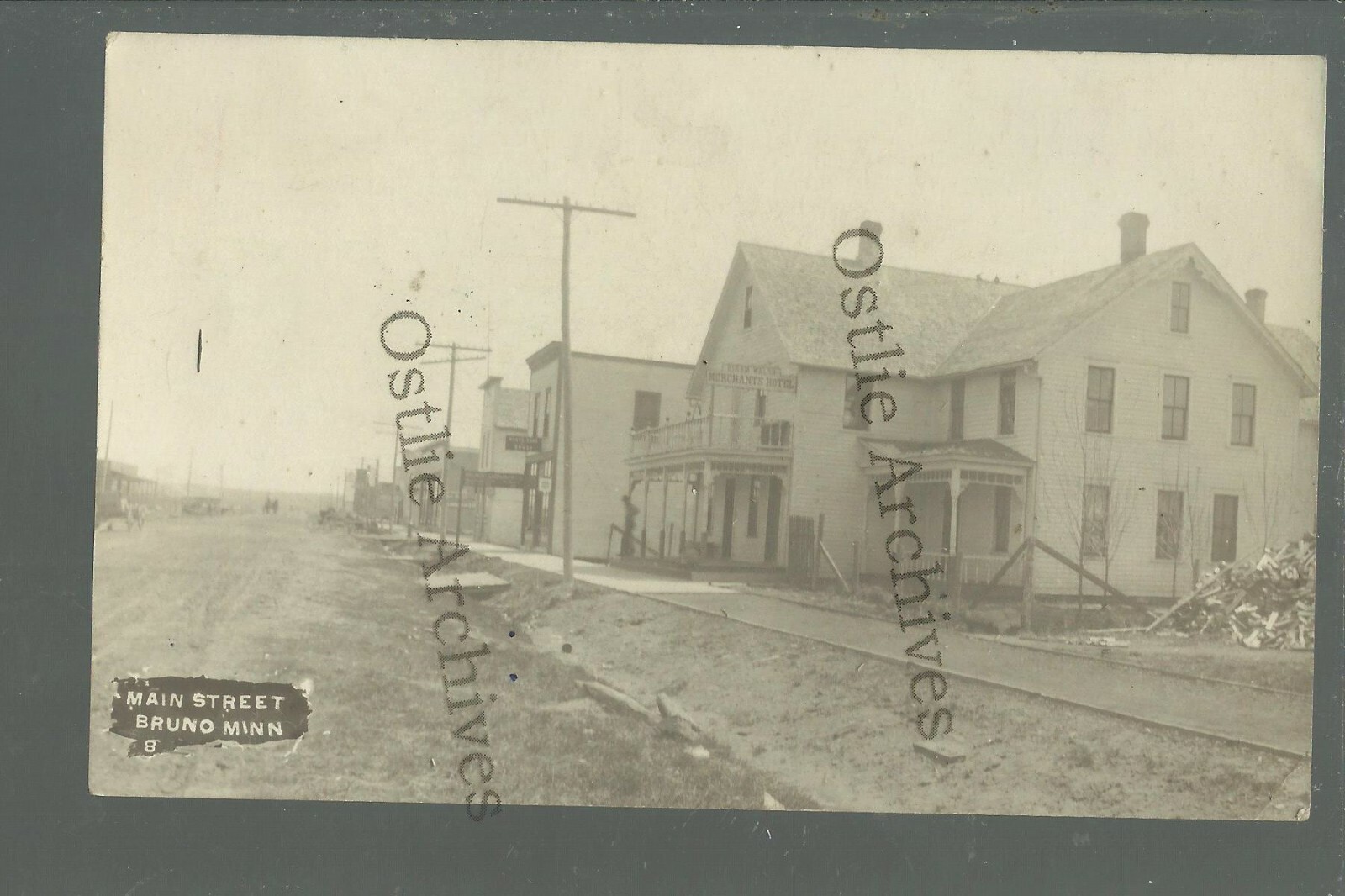 Bruno MINNESOTA RPPC 1914 MAIN STREET nr Sandstone Moose Lake Askov ...