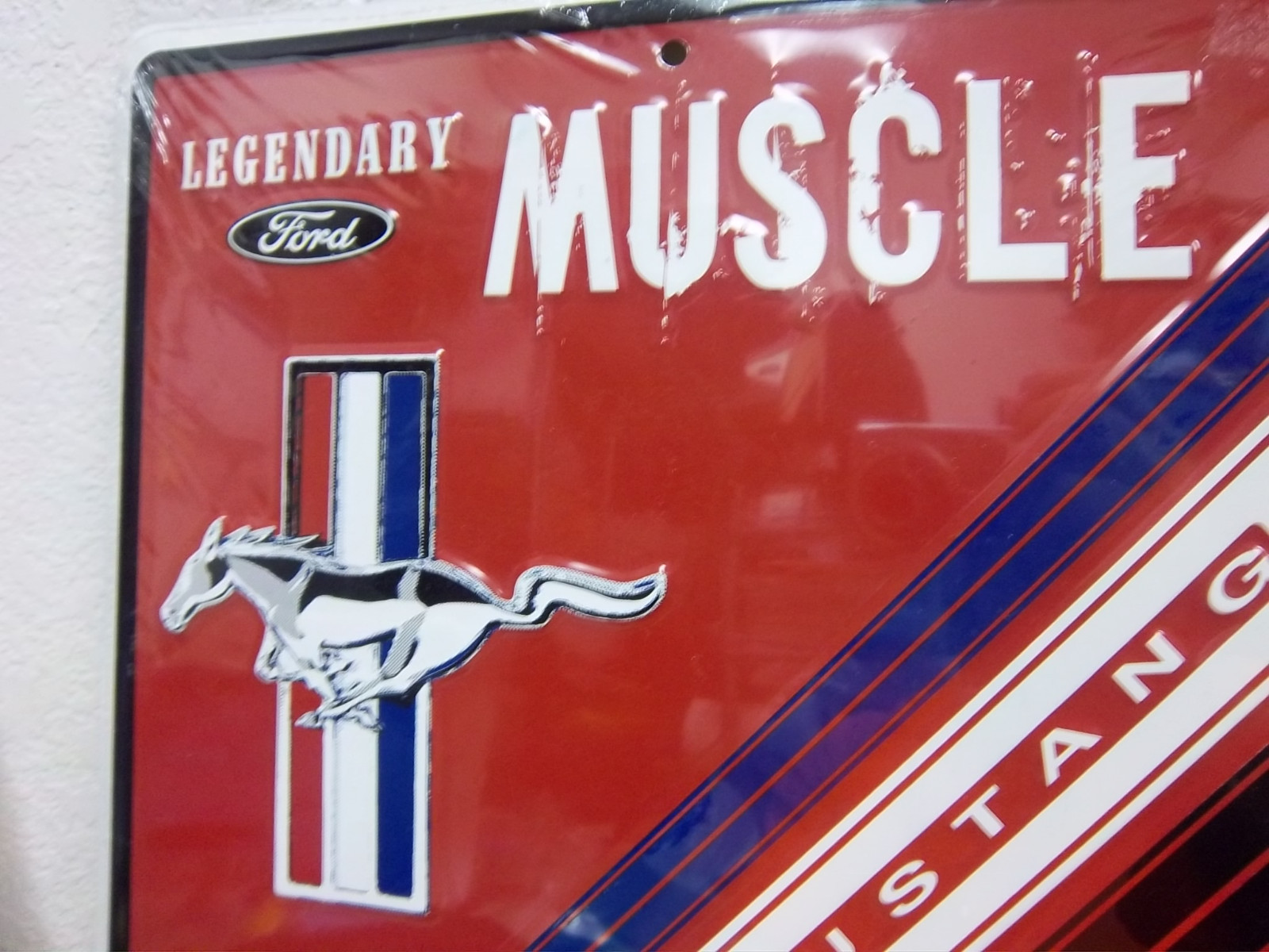 LARGE 18 x 12 inch Ford Mustang Muscle embossed Metal Sign, Car & Logo ...