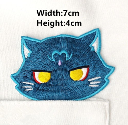 Genshin Impact Iron-on Embroidery Patches Xiao Meow Cat Keychain Charm ...