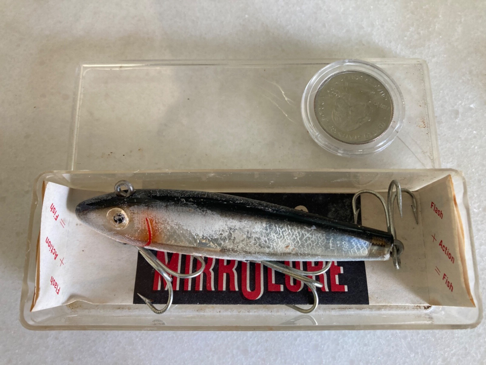 VTG NEW NOS L&S MirrOlure CRANKBAIT LURE MIRR-O-LURE CLEAR SILVER RARE ...